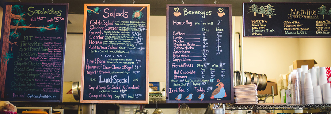 Nancy P's Bakery & Cafe Hand Painted Menu - Nancy P's Cafe & Bakery